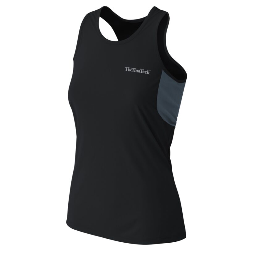 Womens Training Singlet Black/Char - Size L - Thermatech New Zealand