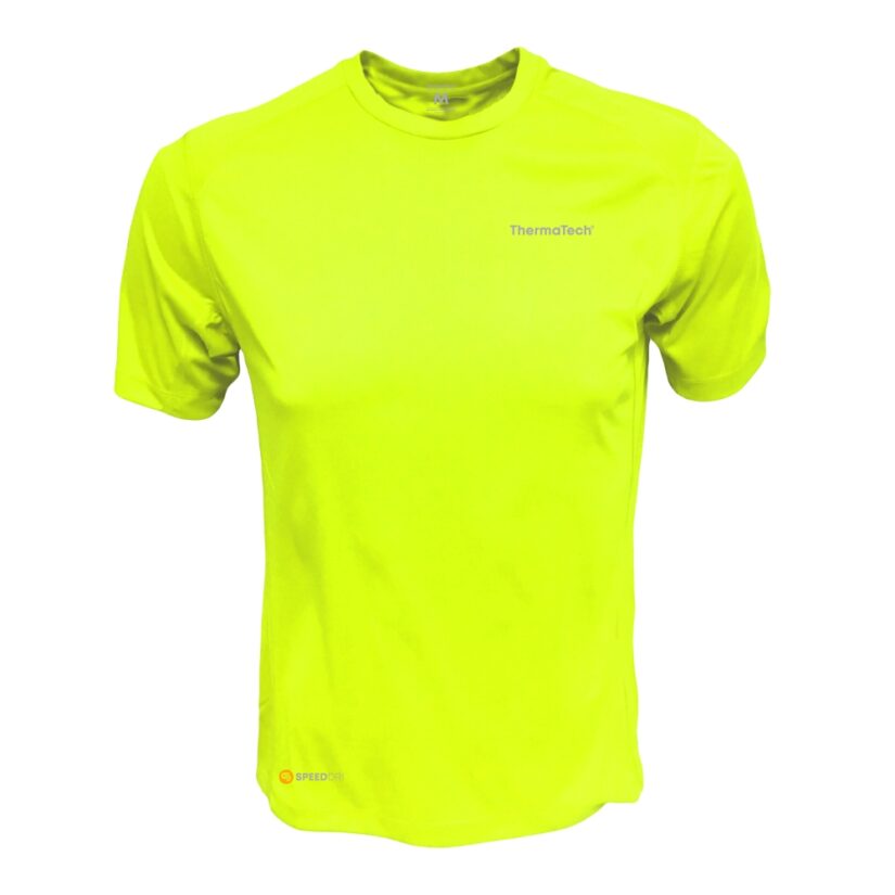 Mens Performance Short Sleeve Training Tee Fluro/Yel - Thermatech New ...