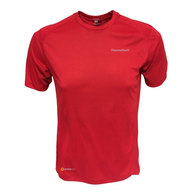 Mens Short Sleeve Performance Training Tee Red - Thermatech New Zealand