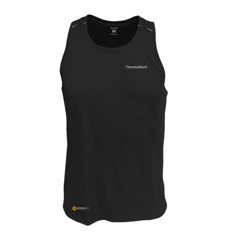 Mens Performance Training Singlet Black - Thermatech New Zealand