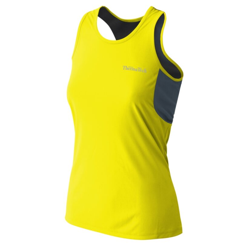 Womens Training Singlet Yellow/Char - Thermatech New Zealand