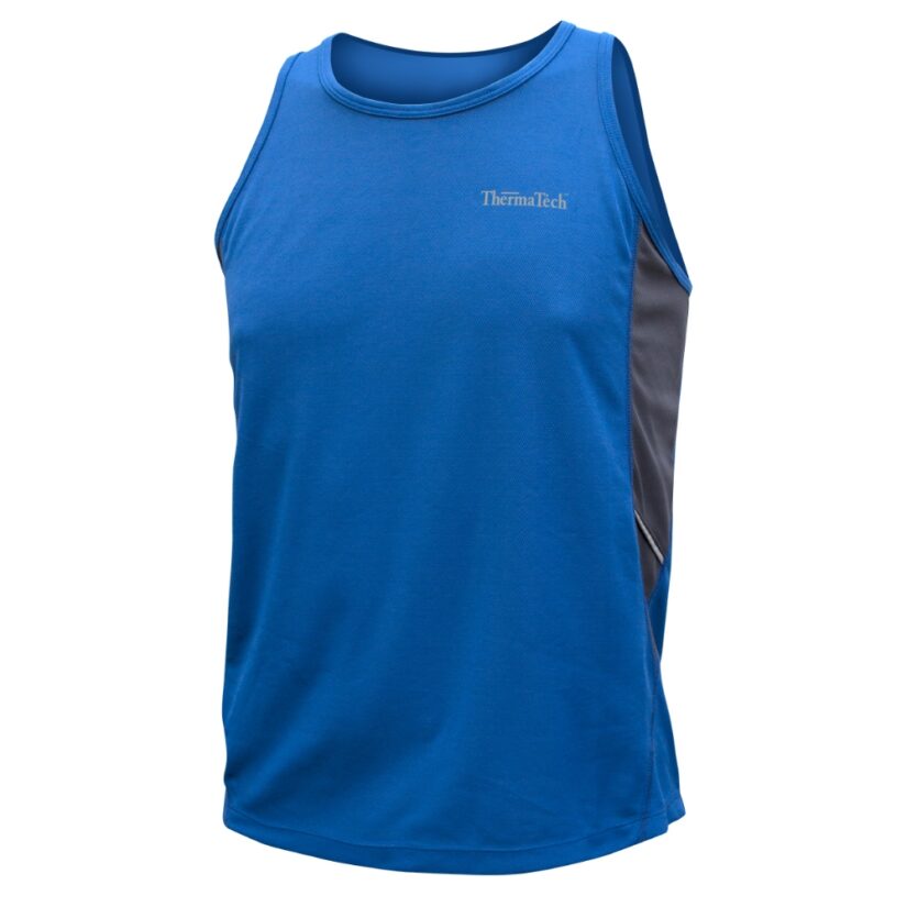 Mens Training Singlet Cobalt/Char - Thermatech New Zealand