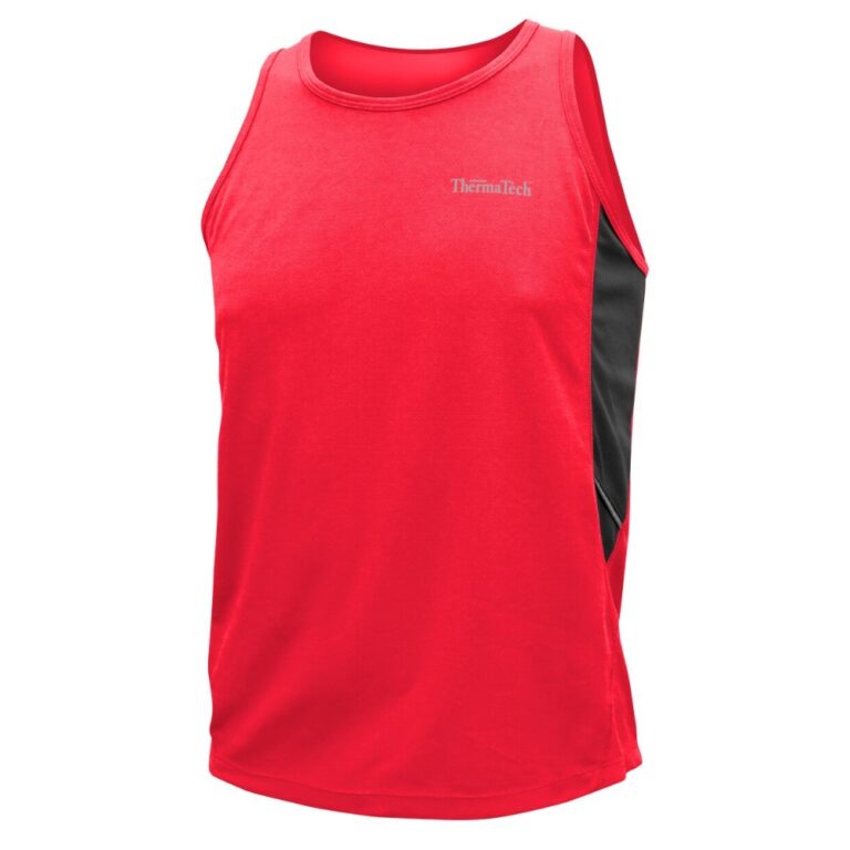 Mens Training Singlet Red/Char - Thermatech New Zealand